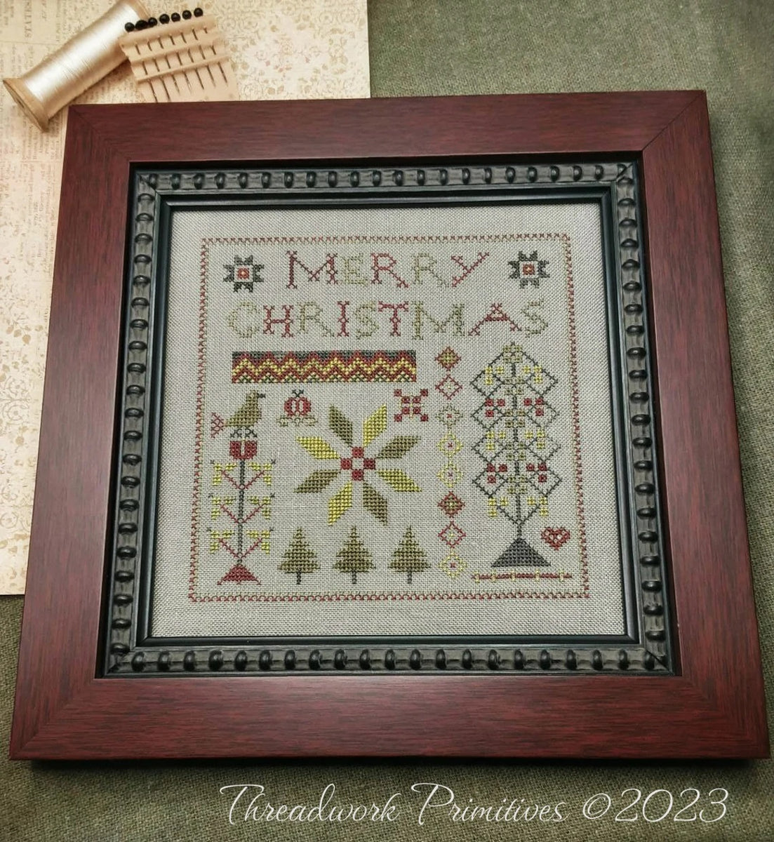 Merry Christmas Sampler Pattern designed by Threadwork Primitives – fiddlestix designs