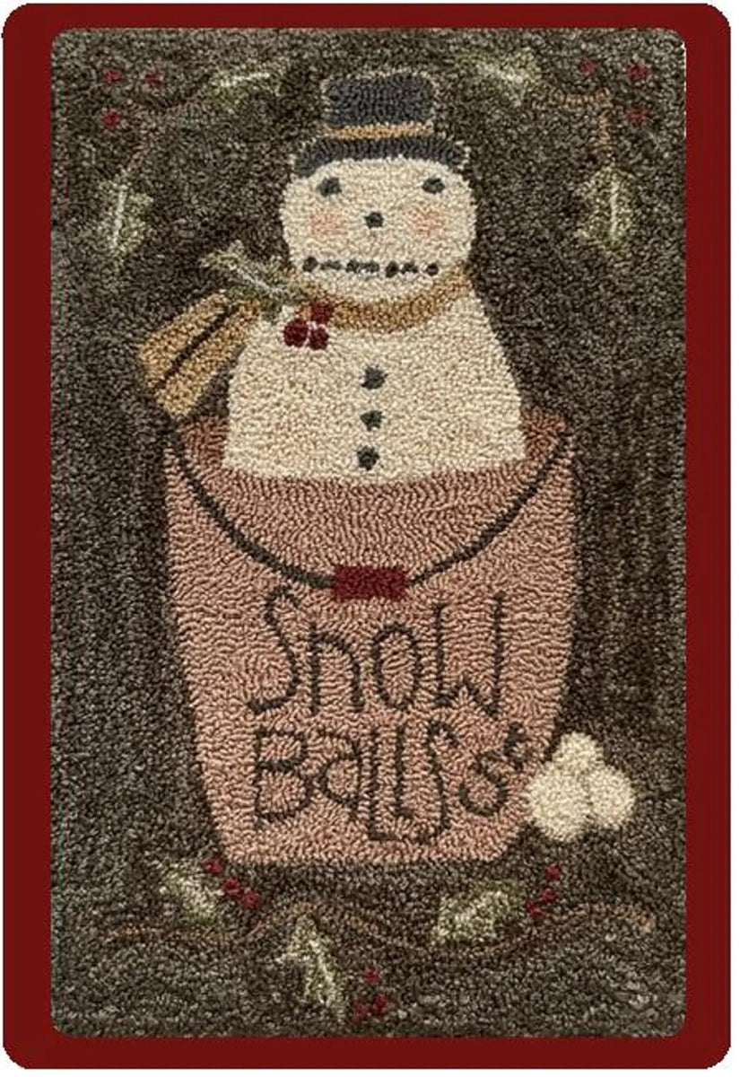 Snowballs Snowman Punch Needle Pattern designed by Robin Leuschen – fiddlestix designs