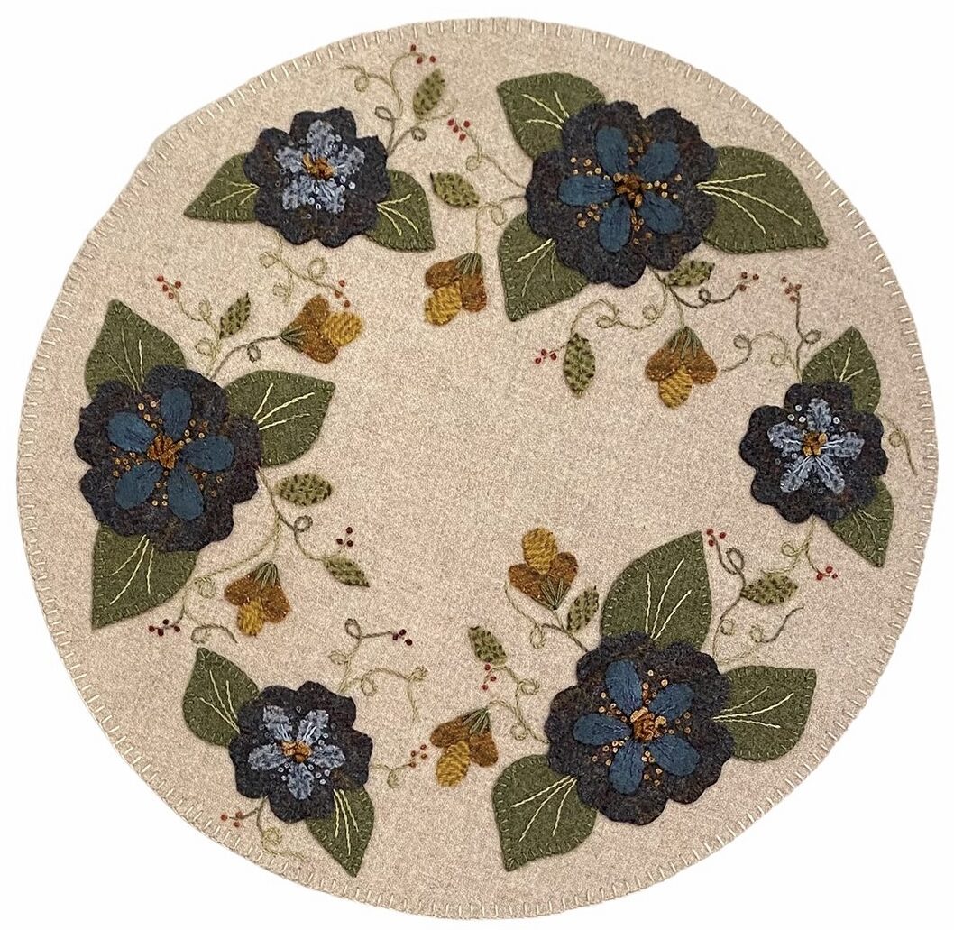 Blue Heaven Wool Applique Pattern by Karen Yaffe – fiddlestix designs