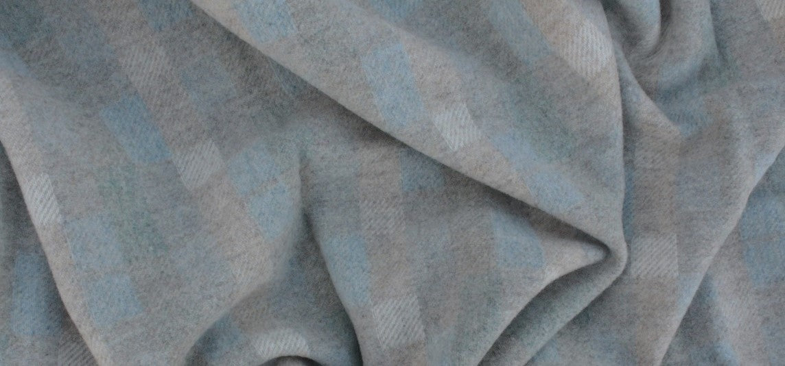 Blue and Gray Blocks Mill-dyed Wool Fabric – fiddlestix designs