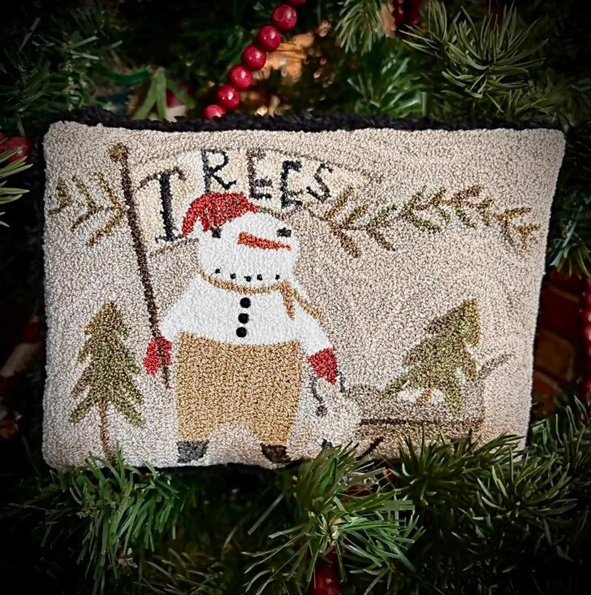 Bringing Home the Tree Punch Needle Pattern designed by Robin Leuschen ...