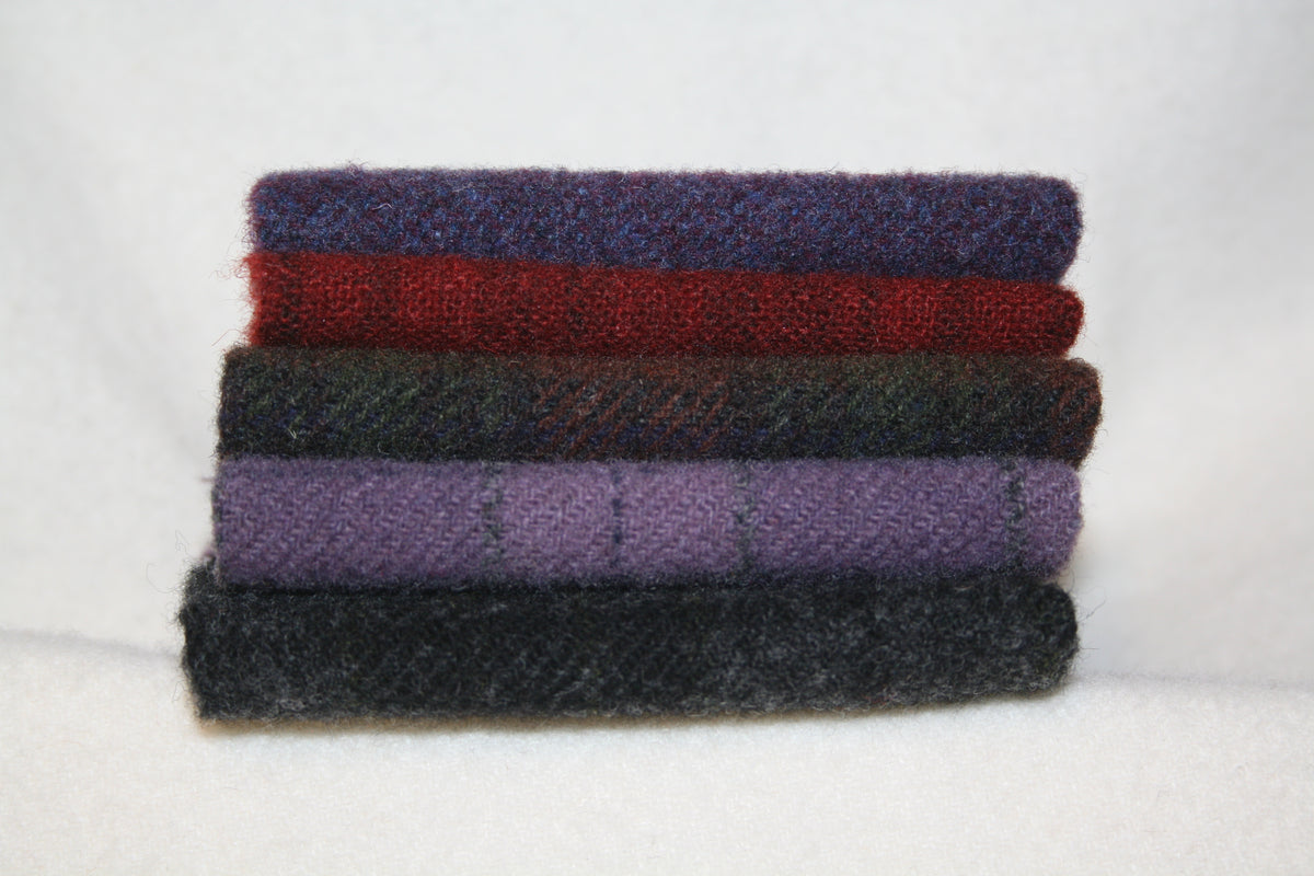 Five Pack of 8" x 8" Mill-dyed Wool Bundle – fiddlestix designs