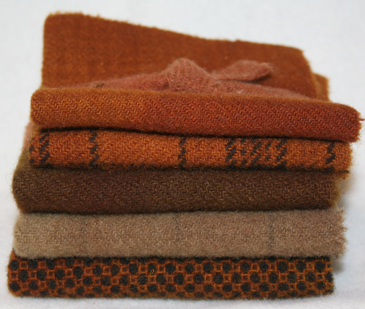 Autumn Leaves Two - Hand-Dyed Wool Fabric Bundle by Fiddlestix Designs ...