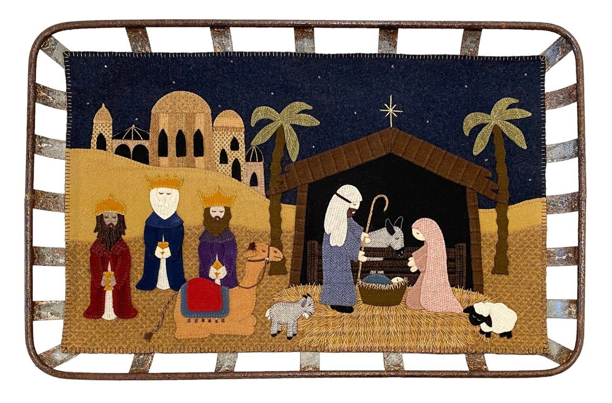 Away in a Manger Wool Applique Pattern by Karen Yaffe – fiddlestix designs