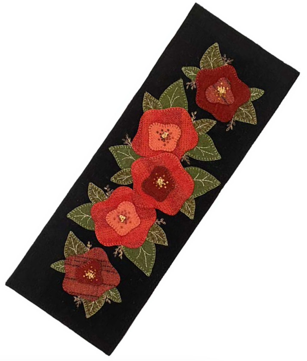 Rosey Posey Wool Applique Pattern by Karen Yaffe – fiddlestix designs