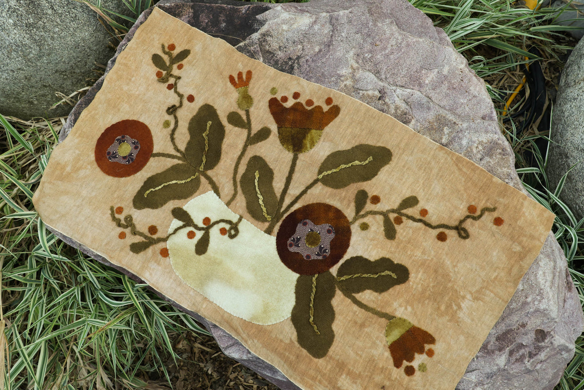 Flowers in a Pumpkin Shell Wool Applique Pattern by Maggie Bonanomi ...