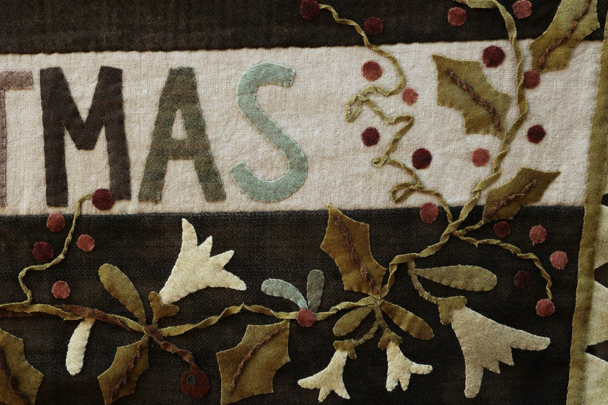 A Merry Christmas Wool Applique Table Runner pattern designed by Maggi ...