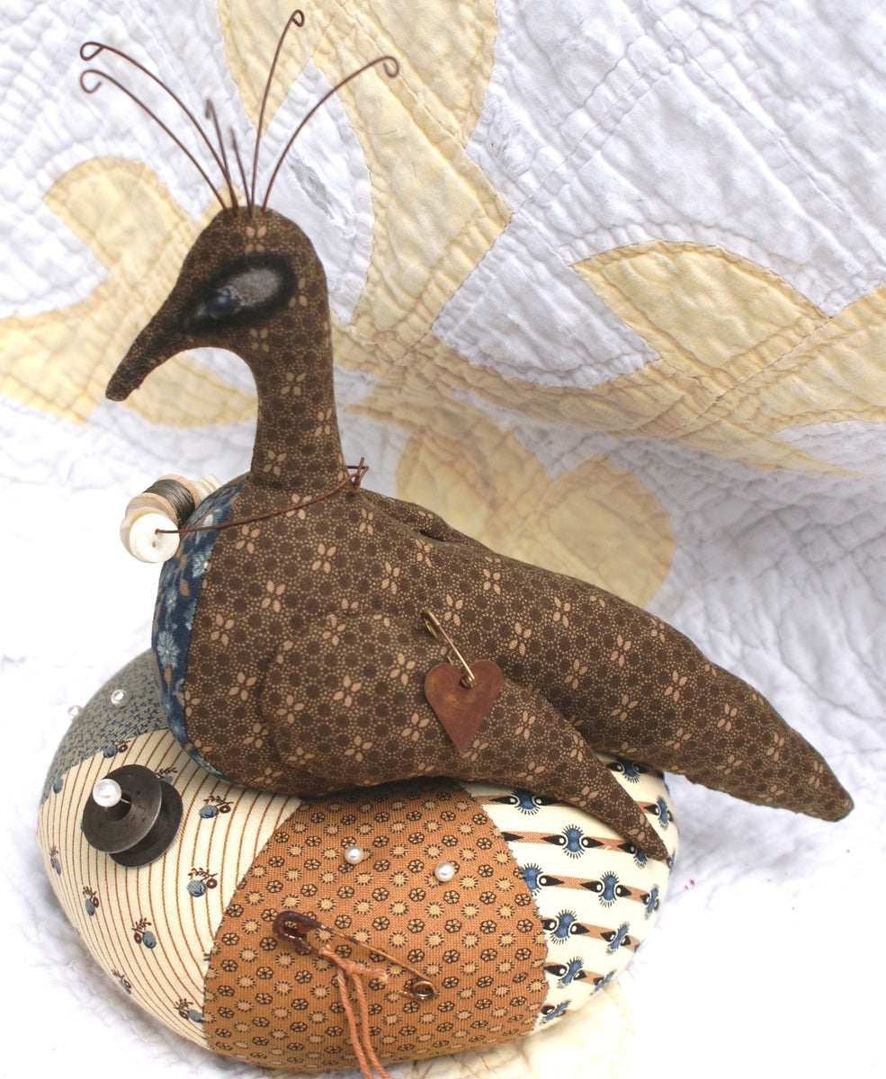 My Pretty Little Peahen Pincushion Downloadable Pattern by Fiddlestix ...