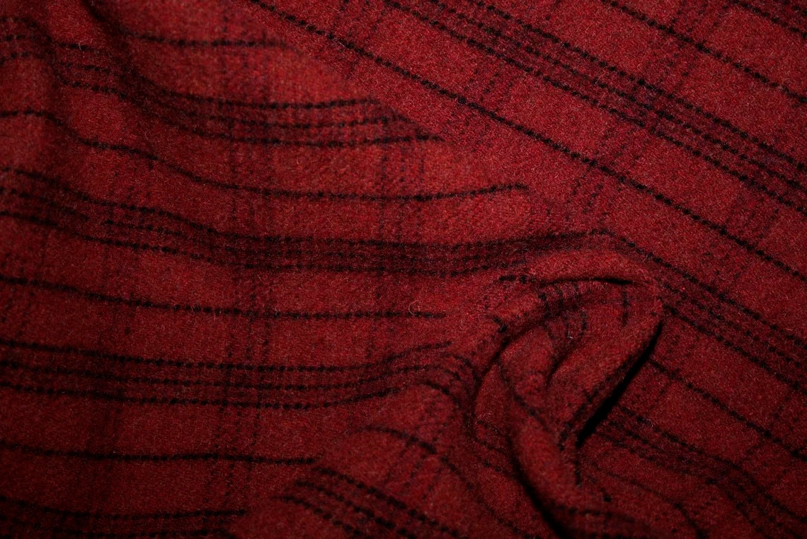 Bing Cherry Plaid Mill-dyed Wool Fabric – fiddlestix designs