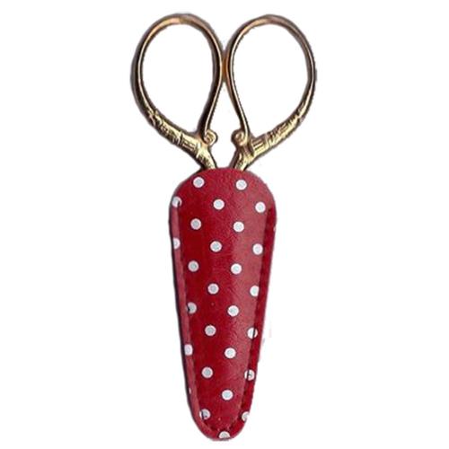 Leather Like Red and White Embroidery Scissor Cover – fiddlestix designs