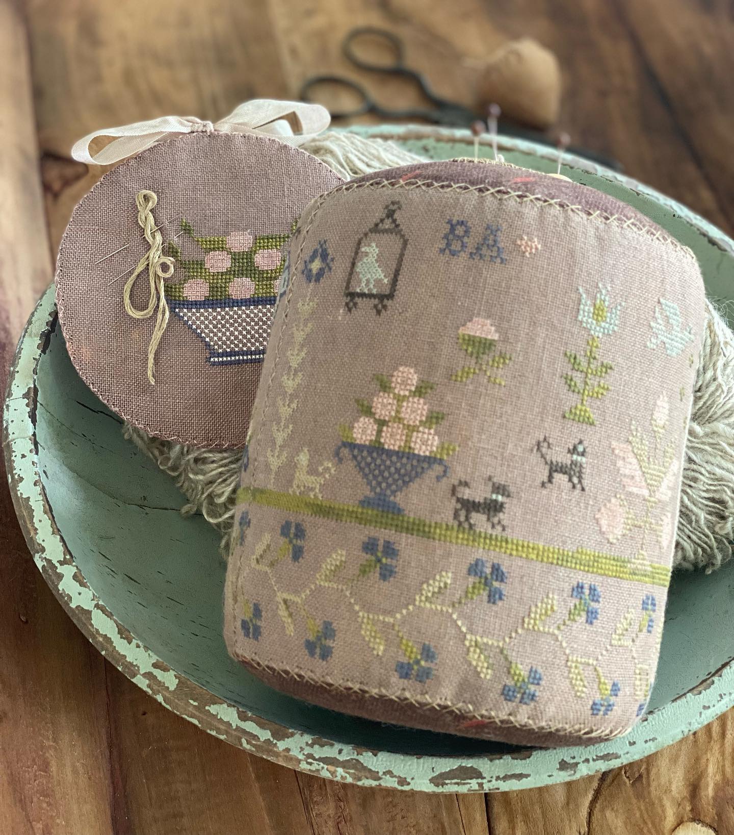 Faded Garden Pinkeep Drum and Needle Keep by Stacy Nash - Pattern and ...