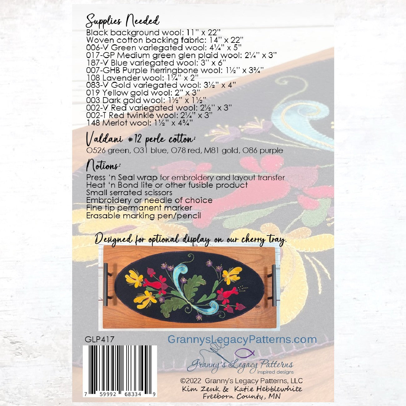 Folklorique Wool Applique Pattern by Granny's Legacy Patterns ...