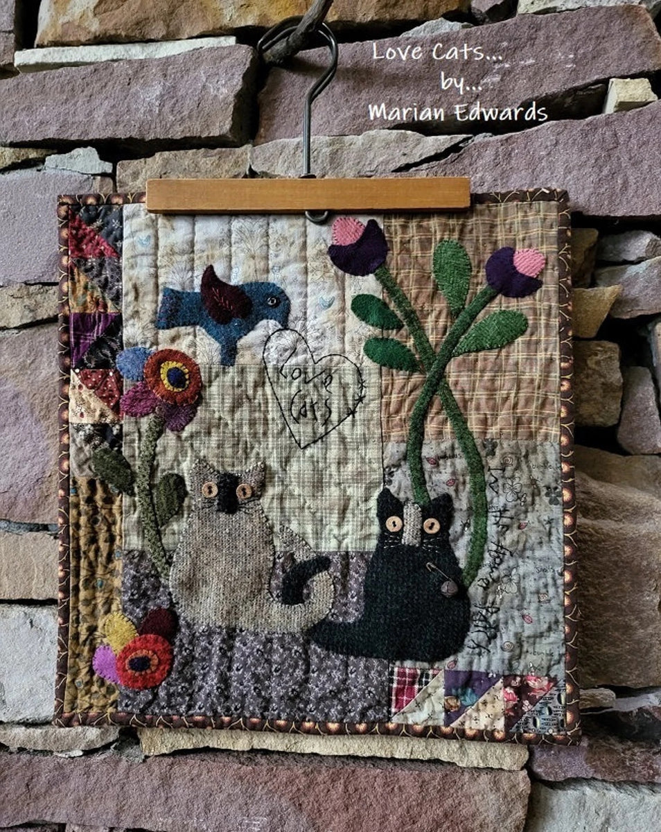 Love Cats Downloadable Pattern by Marian Edwards – fiddlestix designs