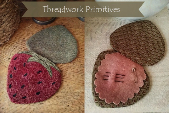 Strawberry Needlebook Punch Needle Pattern designed by Threadwork Prim ...