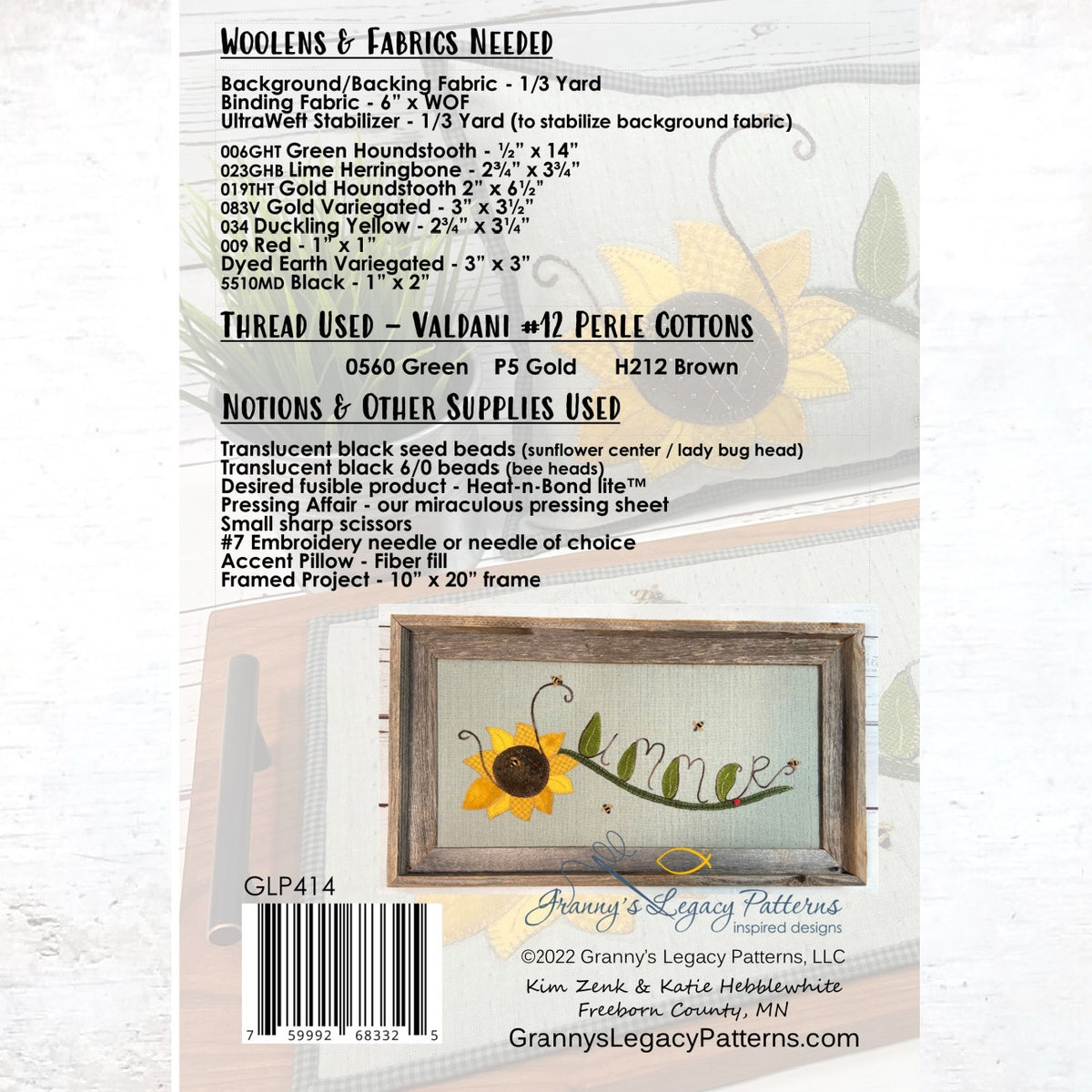 Summer Wool Applique Pattern by Granny's Legacy Patterns – fiddlestix ...