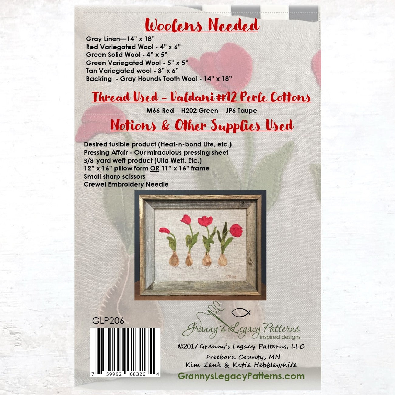 Tulip Row Wool Applique Pattern by Granny's Legacy Patterns ...