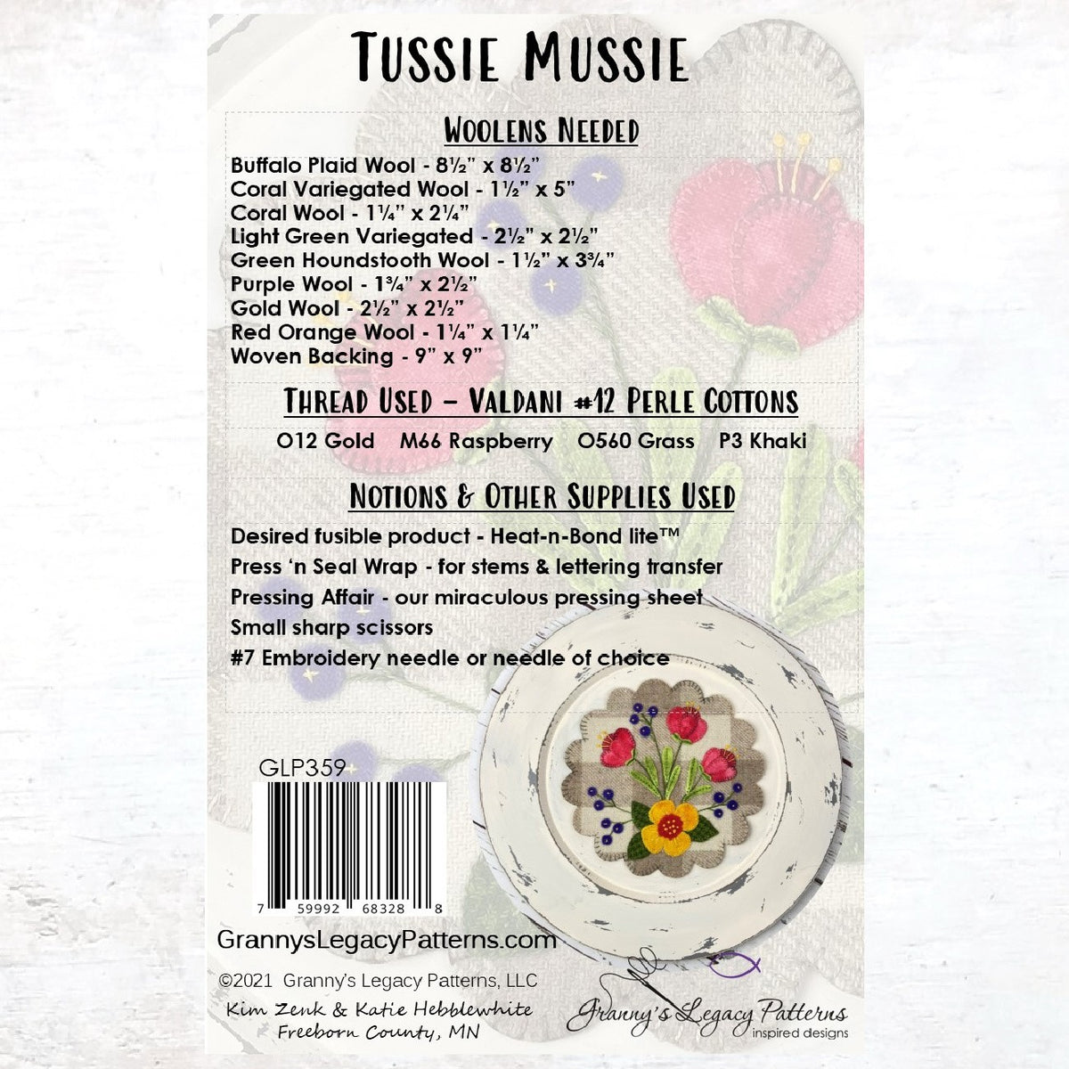 Tussie Mussie Wool Applique Pattern by Granny's Legacy Patterns ...